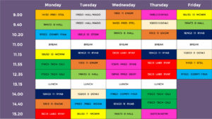 Timetable - Step Up To Secondary School