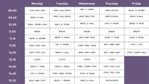 Timetable - Step Up To Secondary School